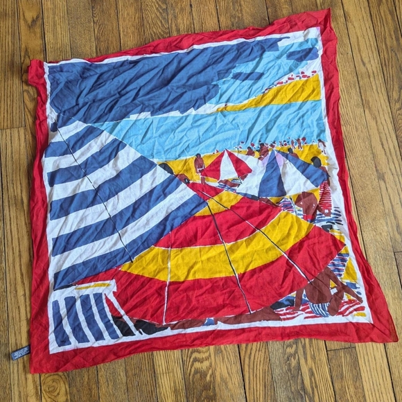 Vintage | Accessories | Vintage Beach Scene Scarf | Poshmark